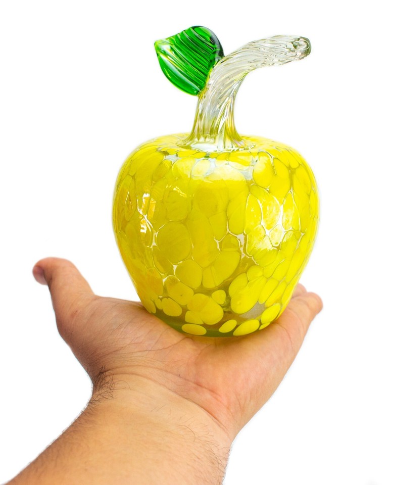 Crystal Hand Craft Blown Glass Apple Collection Made in one Piece - 6 ...