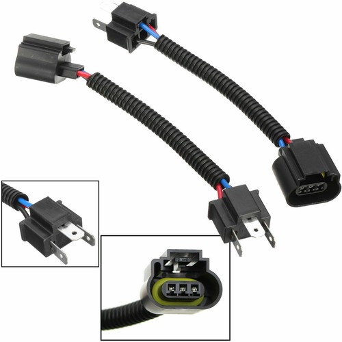 2x H4 9003 Male To H13 9008 Female Pigtail Headlight Conversion Harness ...