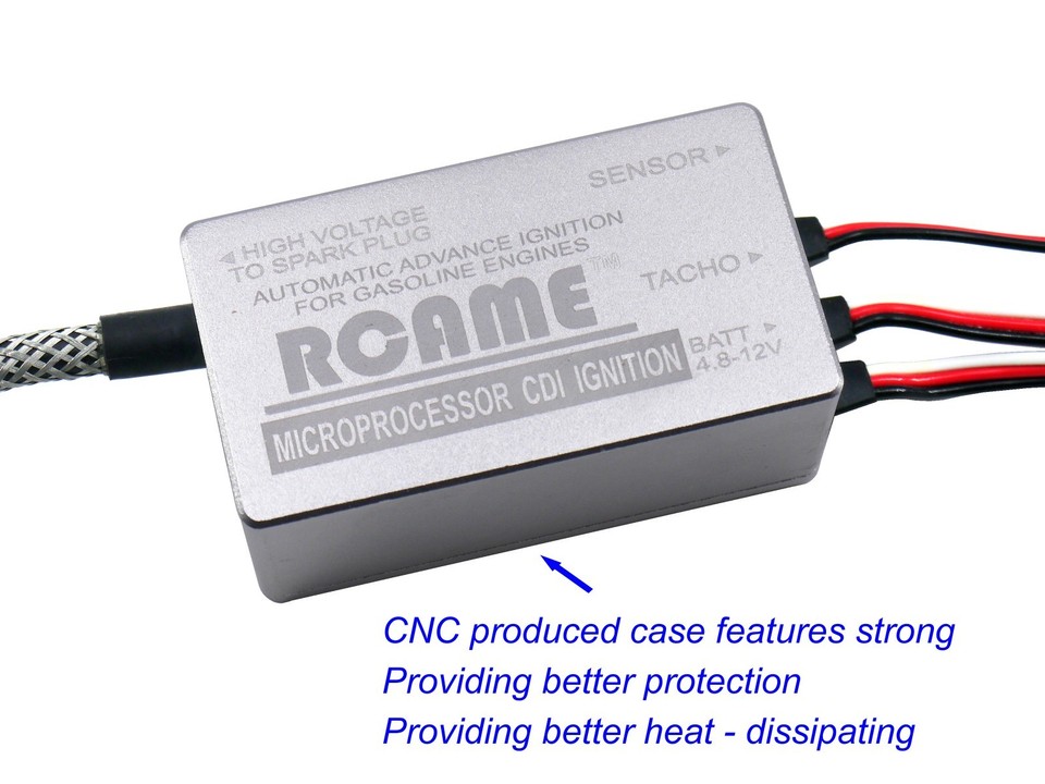 RCAME 1/4-32 ME8 90° CNC Ignition CDI w/ Hall Sensor for Gas Engine RC ...
