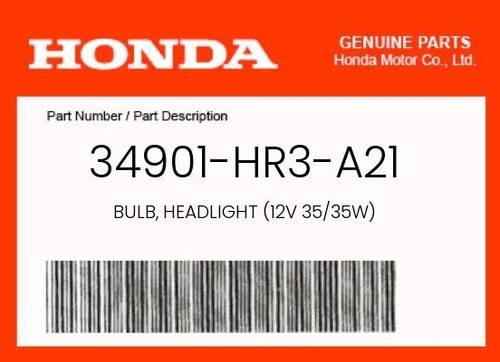 Honda Genuine Bulb, Headlight (12V 35/35W) - 34901-Hr3-A21 | eBay