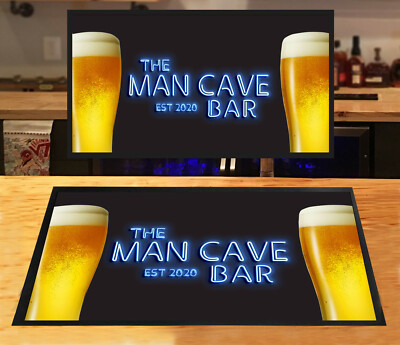 The Man Cave Bar BLUE effect Bar runner bar mat Pubs, clubs Home bar ...