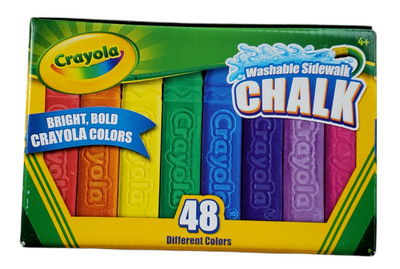 Crayola Washable Sidewalk Chalk 48 Assorted Bright Bold Crayola Colors ...