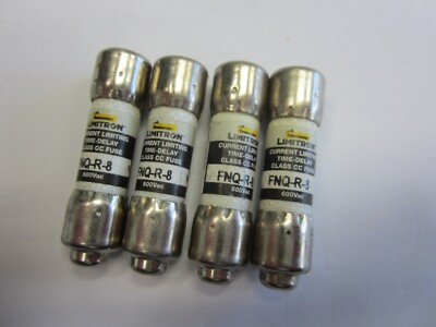4 Piece Lot, Bussmann FNQ-R-8 ( 8 Amp ) 8A 600Vac Fuses Limitron 4 ...