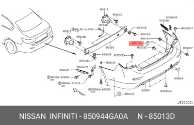 Genuine OE Spacer Rear Bumper 850944GA0A , 85094-4GA0A | eBay