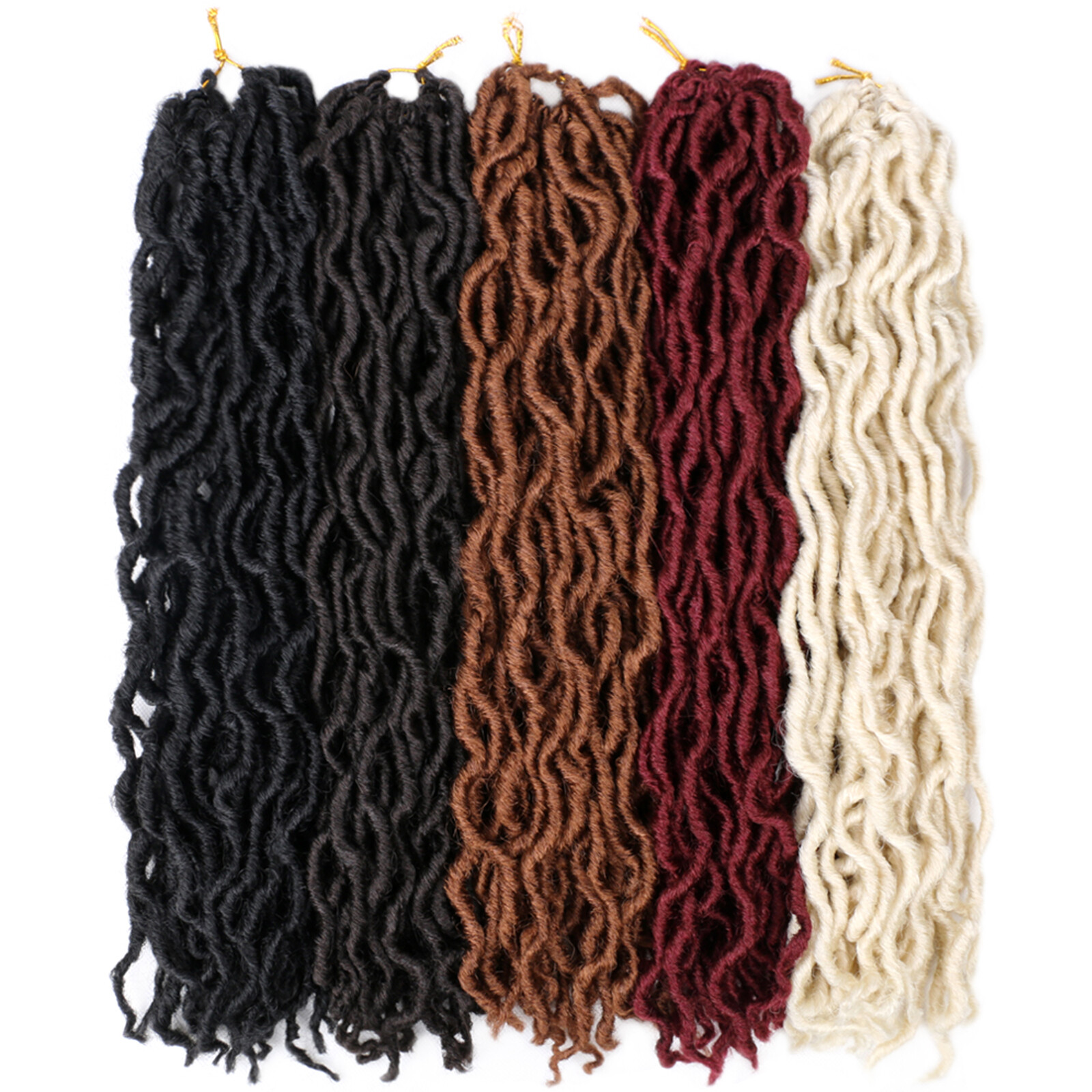 1 /24 Stands Wavy Gypsy Locs Wigs 18'' Long Dreadlock Wigs Synthetic ...