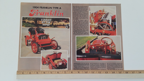 1904 FRANKLIN TYPE A - AIR COOLED ENGINE ORIGINAL 1984 ARTICLE | eBay