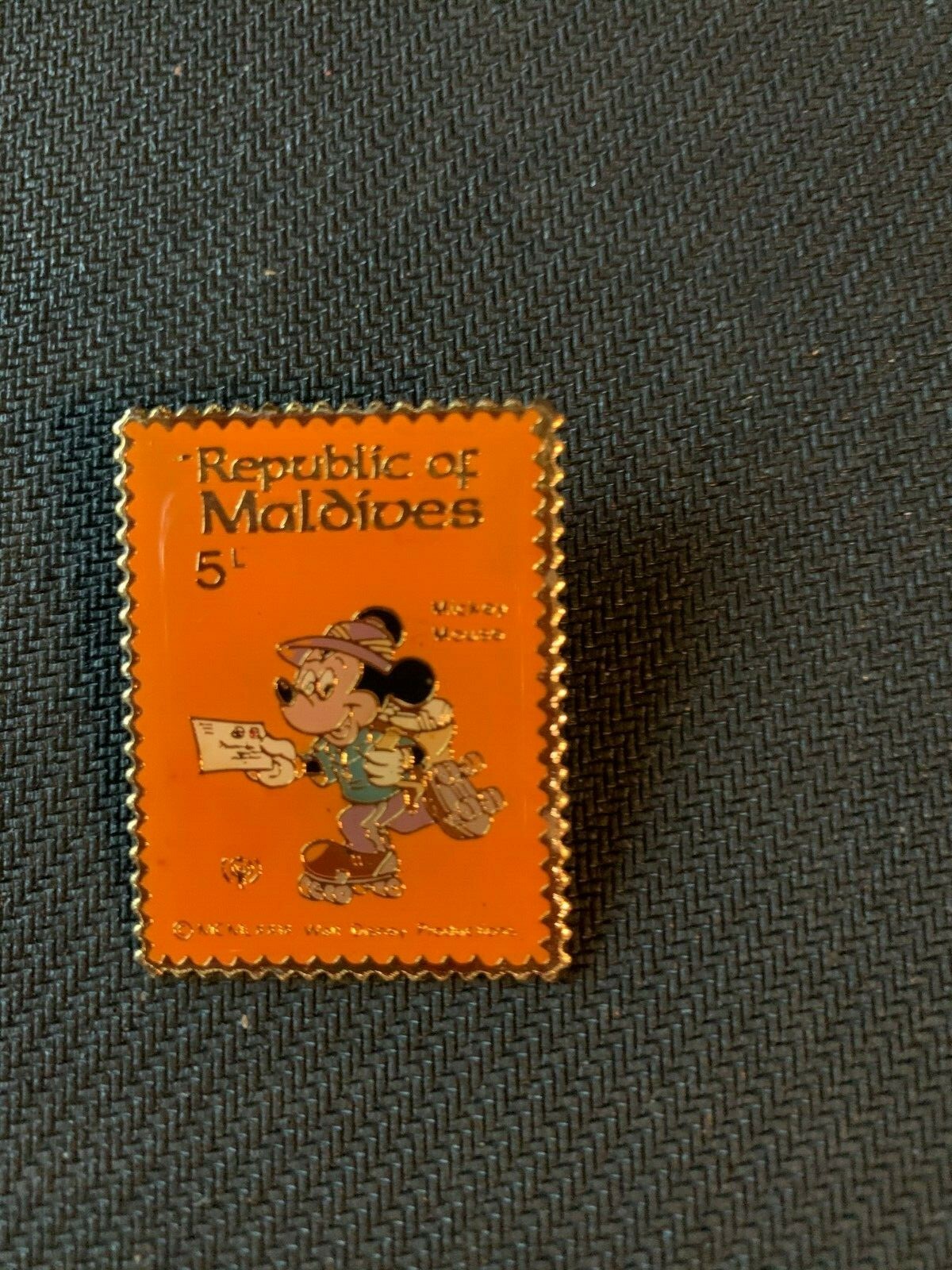 Disney Mickey Mouse Republic of Maldives Postman Stamp Pin | eBay
