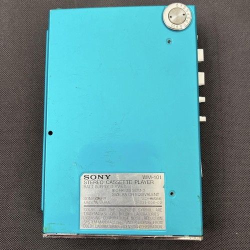 Sony Wm-101 Walkman Stereo Cassette Player Blue Portable Music Device ...