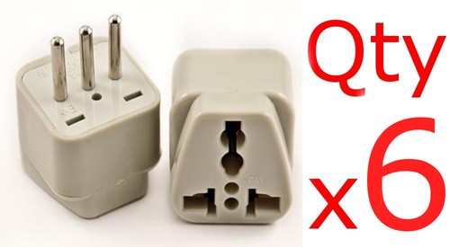 US USA American To Italy Plug Adapter 6 Pk Italian Outlet Converter 3 ...