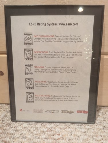 ESRB Ratings System 8.5x11 Framed Poster | eBay