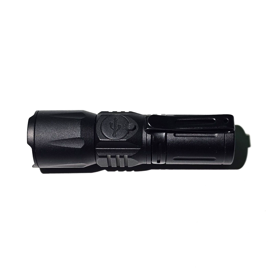 RWP MINI-P50 Tactical EDC Flashlight USB-C Rechargeable Zoom Dual Clip ...
