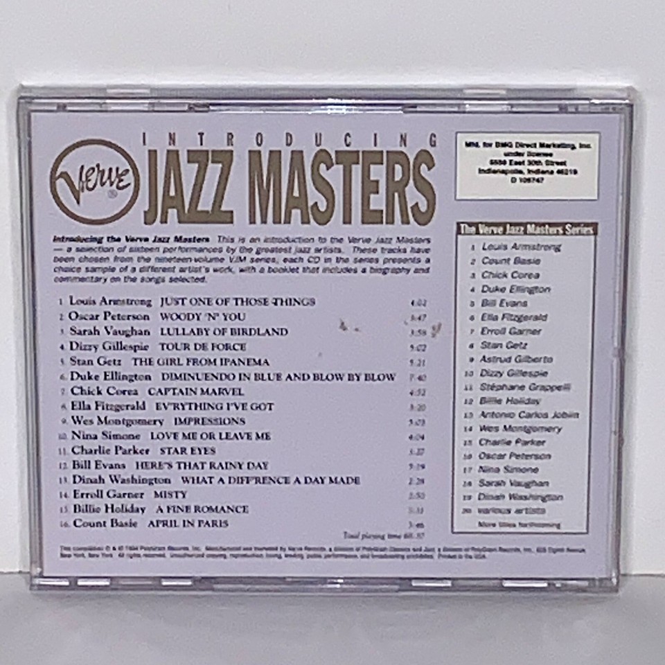 Factory Sealed (shrink wrapped) Verve Presents Jazz Masters CD | eBay