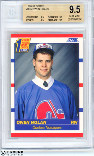 Owen Nolan RC BGS 9.5: 1990-91 Score Rookie Card True Gem Mint #435 POP ...