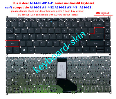 New for Acer A314-33,A314-41 laptop US Keyboard without backlit,without ...