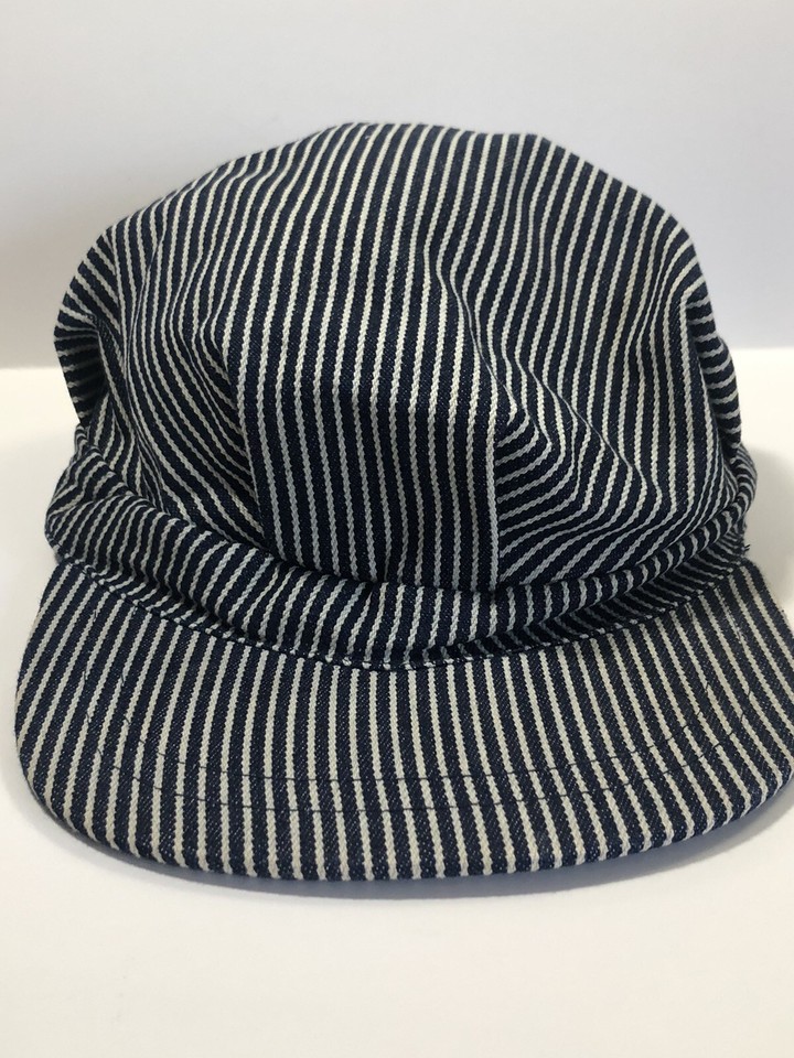 2 Hickory Stripe Railroad Cap Engineer Cap | Size: Medium. | eBay