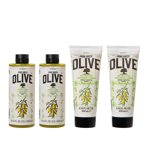 Korres 4-piece Pure Olive & Citrus Bath and Body Collection New ...