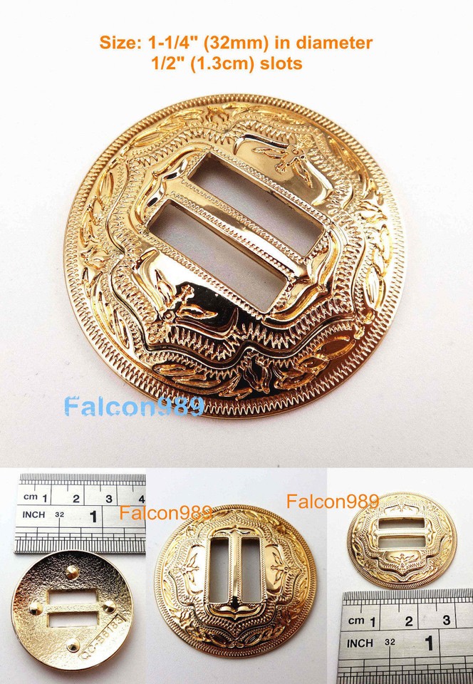 1-1/4" Western Slotted Concho Buckles with Slots Saddle Tack Craft Cart ...