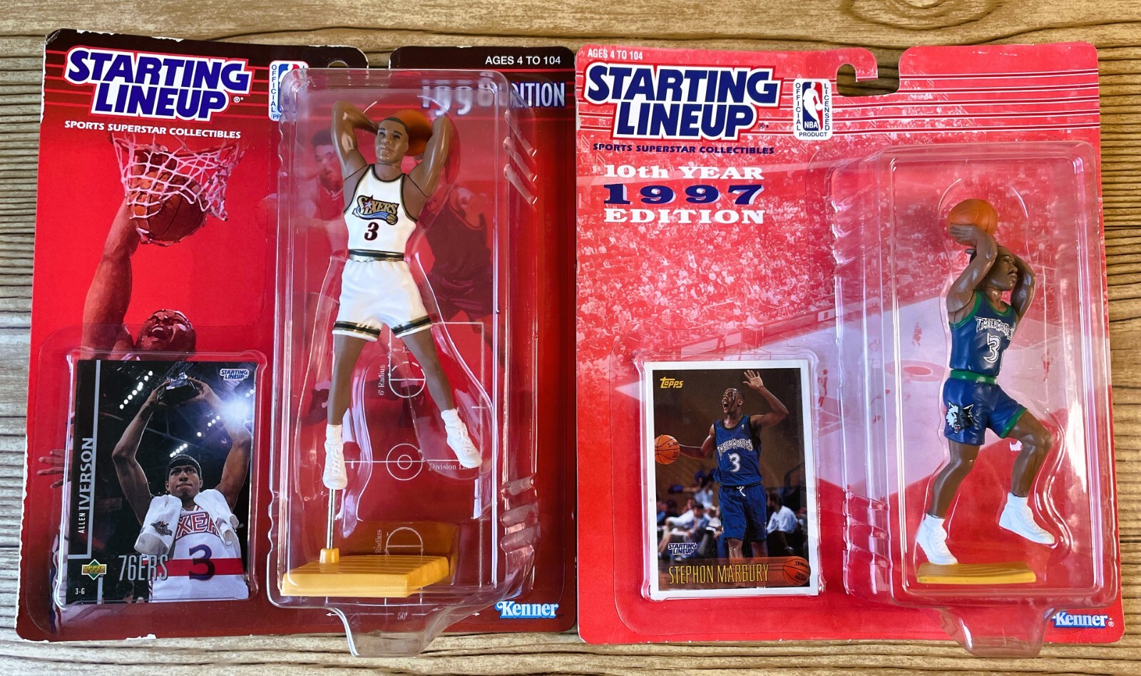 Kenner STARTING LINEUP NBA Lot of 9 Shaq Kobe Olajuwon Larry Bird Iverson More | eBay