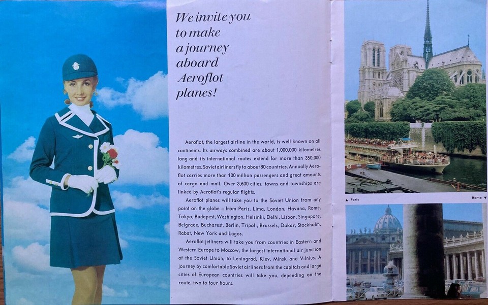 AEROFLOT AIRLINES PROFILE BROCHURE 1970s VINTAGE TU154 IL62 TU134 | eBay