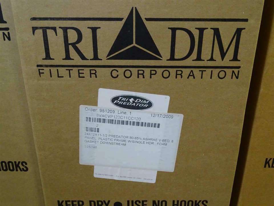 Tri Dim Filter Corporation Predator 24x12x11-1/2", 8VACVP123C11CC120 | eBay