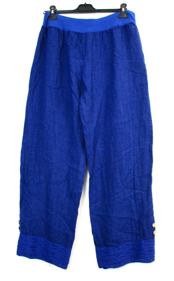 LAGENLOOK LADIES/WOMEN 100% LINEN / LINO ITALIAN TROUSERS BNWT ONE ...