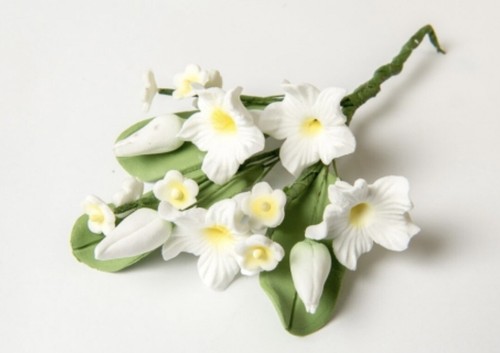 White Flowers Cake Filler Topper Sugar Flower Decoration Fondant ...