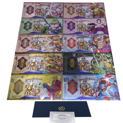 10pcs Japan Cartoon Anime One Piece Luffy Silver Banknote For Fans ...