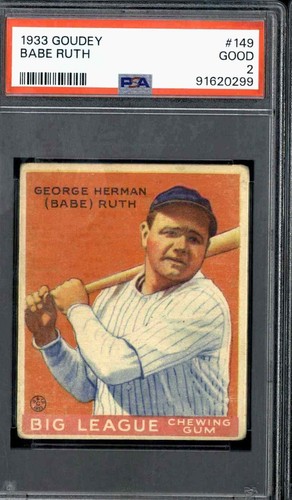 1933 Goudey #149 Babe Ruth - PSA 2 | eBay