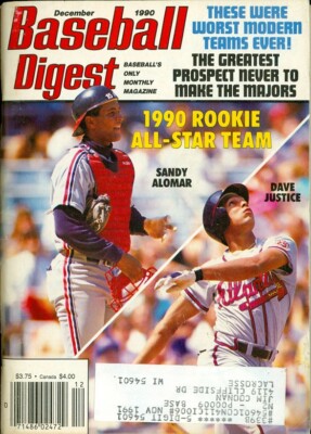1990 Baseball Digest: Sandy Alomar Jr. Indians/Dave Jusice Braves ...