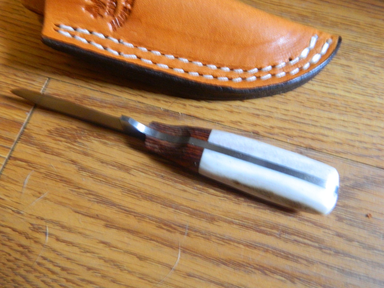 ANZA KNIVES 5" MODEL# 6F MINI DROP POINT ELK & WALNUT FIXED BLADE KNIFE ...