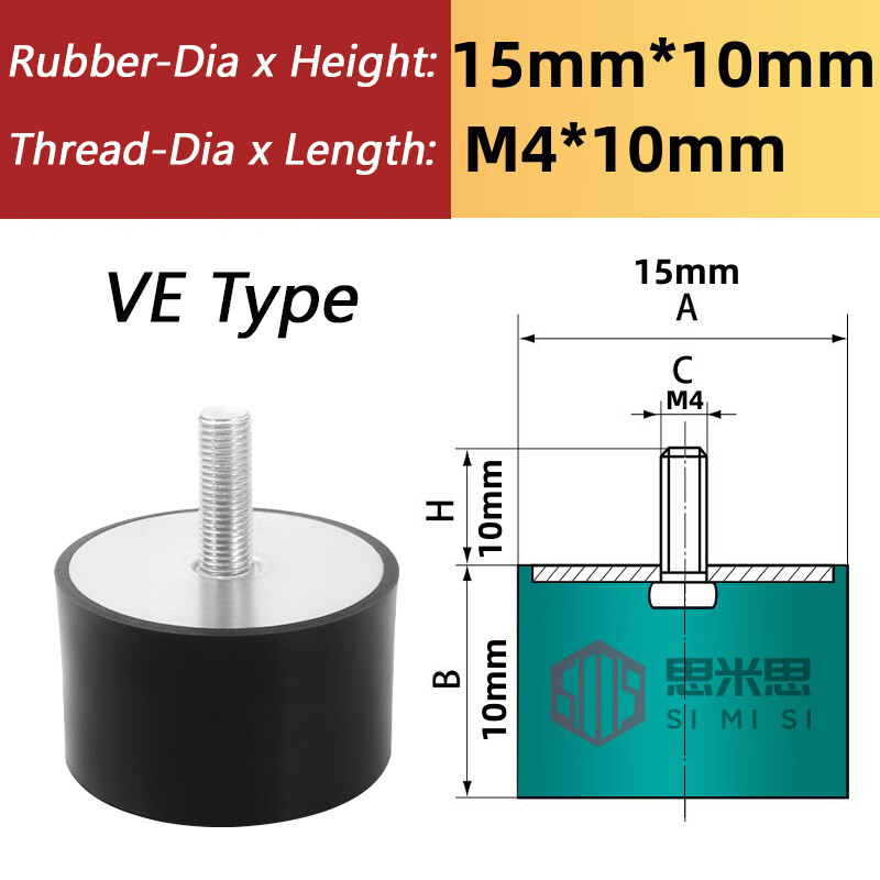 BUFFER Rubber Foot Mount Anti Vibration STOP Male M3 M4 M6 M8 M10 M12 ...