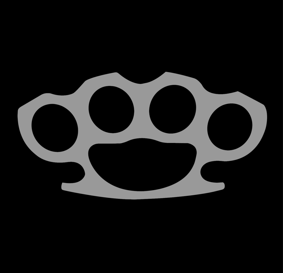 Brass Knuckle Decal Multiple Colors Available Defense Fight Swing Thug ...