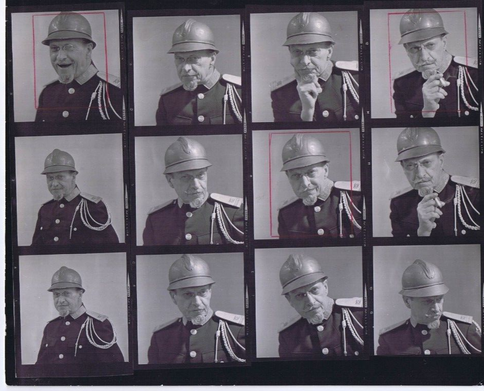 HENDRICKSON Negatives Photo Contact Sheet OLDER MAN IN MILITARY UNIFORM ...