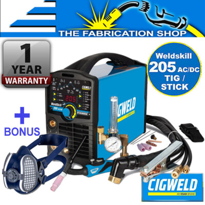 Cigweld Weldskill 205 ACDC TIG STICK Welder + Torch + Regulator 15 Amp ...