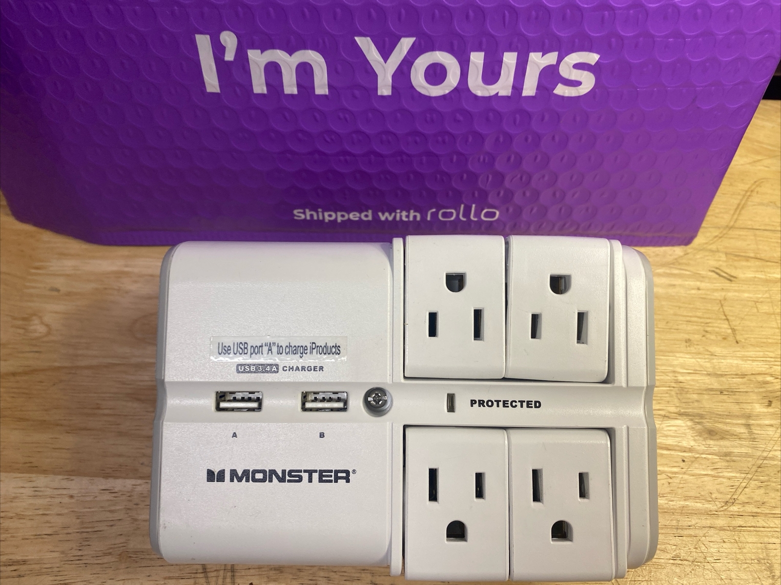 Monster Power Surge Protector 4 Outlet & 2 USB Charging Ports | eBay