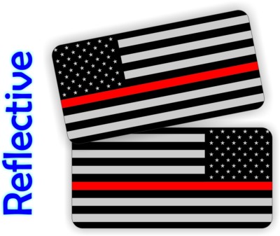 Reflective Firefighter American Flag Hard Hat Stickers | Helmet Decals ...