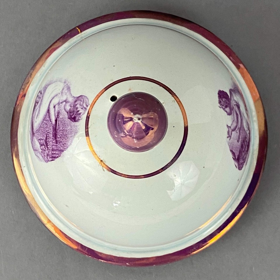 Antique Leeds Pearlware Pink Lustre Coffee Pot with Puce Transfer 18thc ...