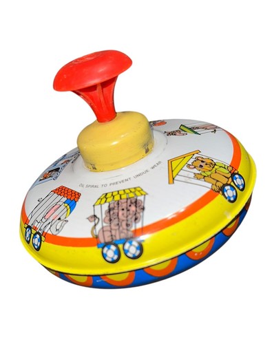 Vintage Spinning Top Ohio Art Circus Animals Train Tin Litho USA | eBay