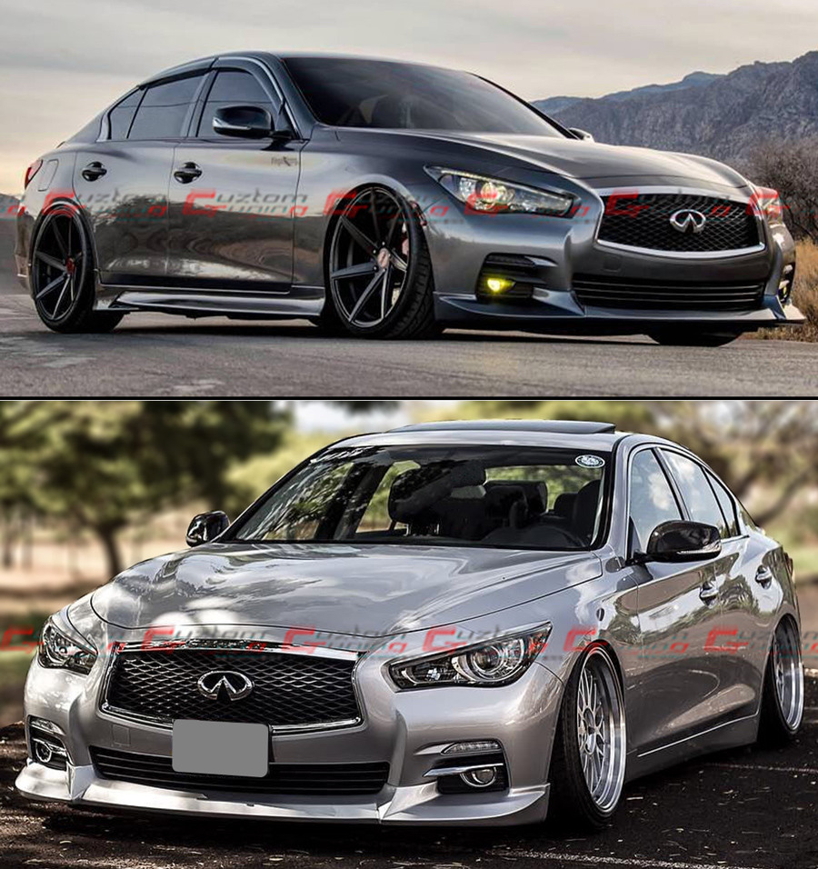 FOR 2014-17 INFINITI Q50 BASE PREMIUM JDM NIS STYLE FRONT BUMPER LIP ...