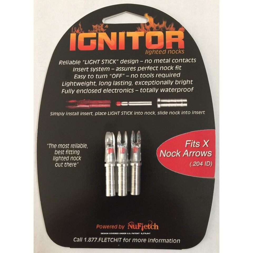 NUFLETCH IGNITOR NOCKS RED .204 X NOCK 3 PK. 856857005015| eBay