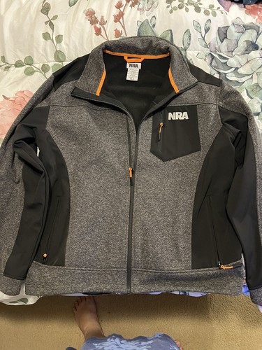 NRA Jacket Mens Extra Large Gray Black Softshell National Rifle ...