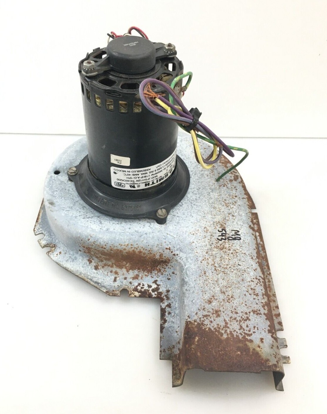 A.O.Smith JF1H112N Inducer Blower Motor Assembly HC30CK230 used #MG543 ...