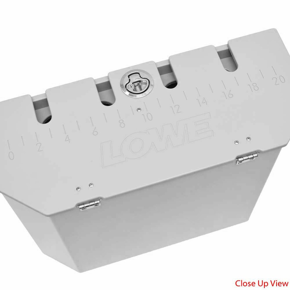Lowe Boat Fishing Rod Storage Box 2299797 | Dolphin Gray Aluminum ...