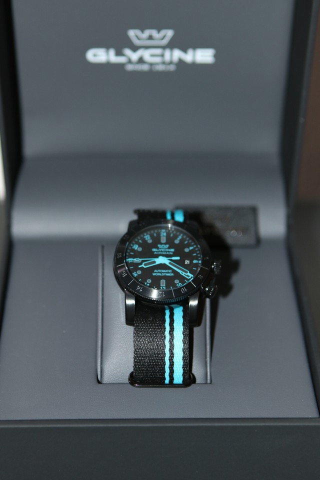 Glycine GL0495 Airman Contemporary GMT Mens Swiss Made Automatic Watch ...