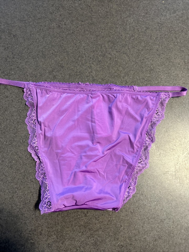 VICTORIA'S SECRET SMOOTH & LACE MINI STRING BIKINI PANTY SILKY Purple ...