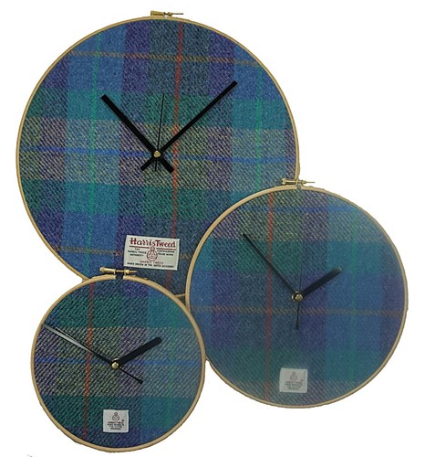 Harris Tweed Wall Clock Harris Tweed Faced Clocks - VARIOUS Sizes Jade ...