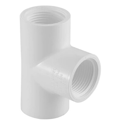 Thrifco 8114944 1-1/4 Inch Threaded x Threaded x Threaded PVC Tee SCH ...