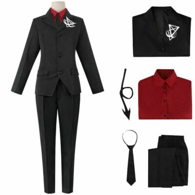 Game Helltaker Lucifer Cosplay Costume Red Shirt Pants Jacket Tail ...