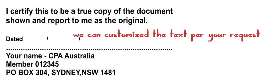 60 x 33mm Custom Certification Rubber Flash Stamp CPA Accountant Nurse ...