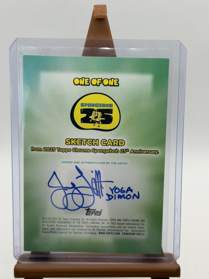 2025 Topps Chrome SpongeBob Sketch Card Autograph 1/1 - SpongeBob ...